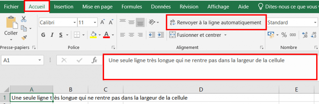 Retour à la Ligne Dans le Texte d'une Cellule Excel